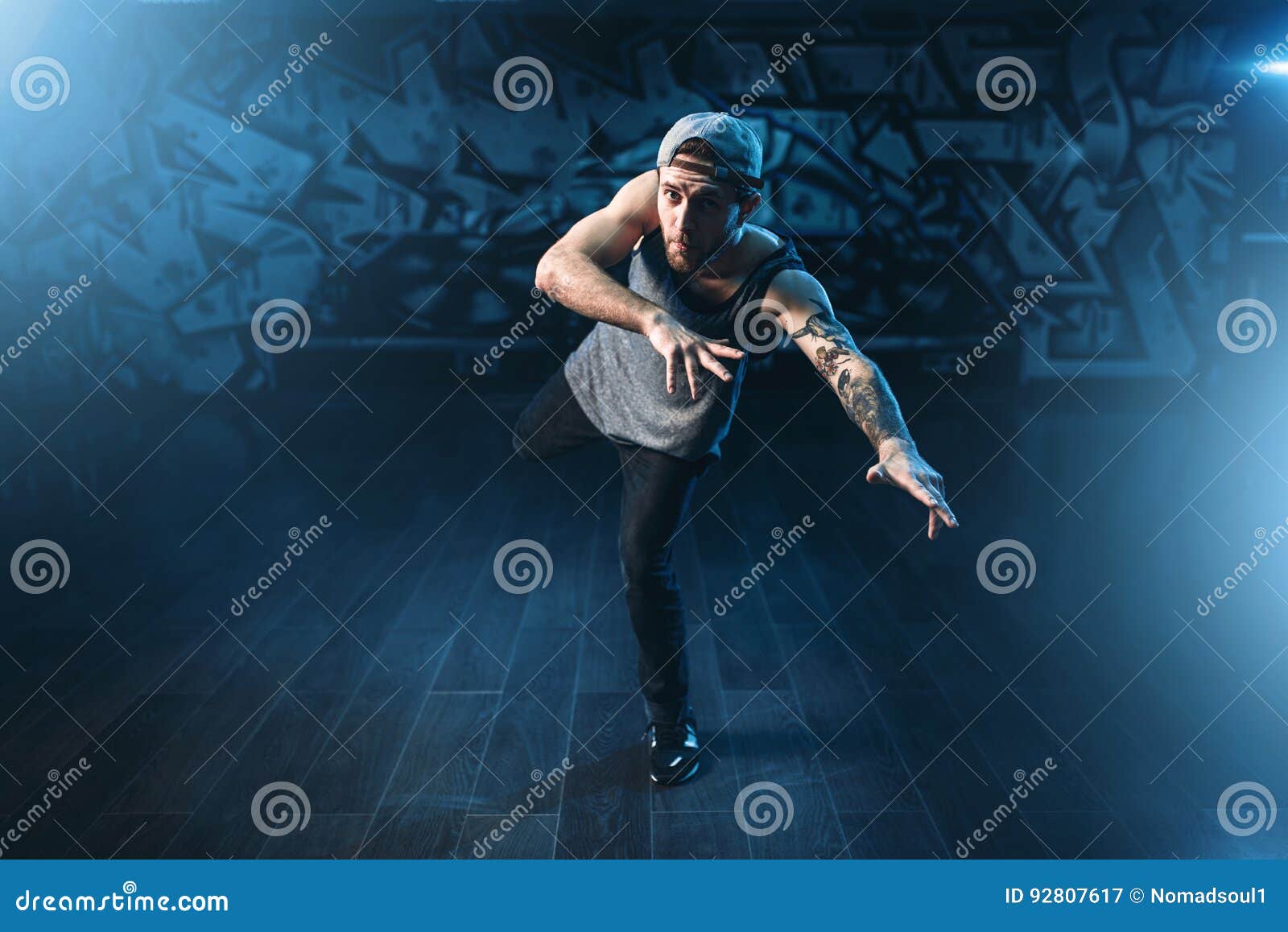 Breakdance Motions, Performer in Dance Studio Stock Image - Image of ...