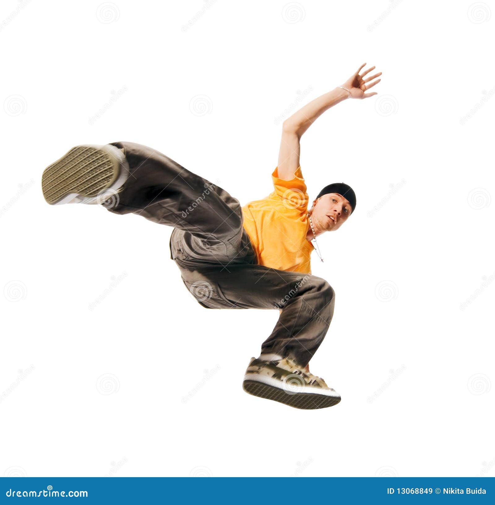 Breakdance Performer on White Background Stock Image - Image of ...