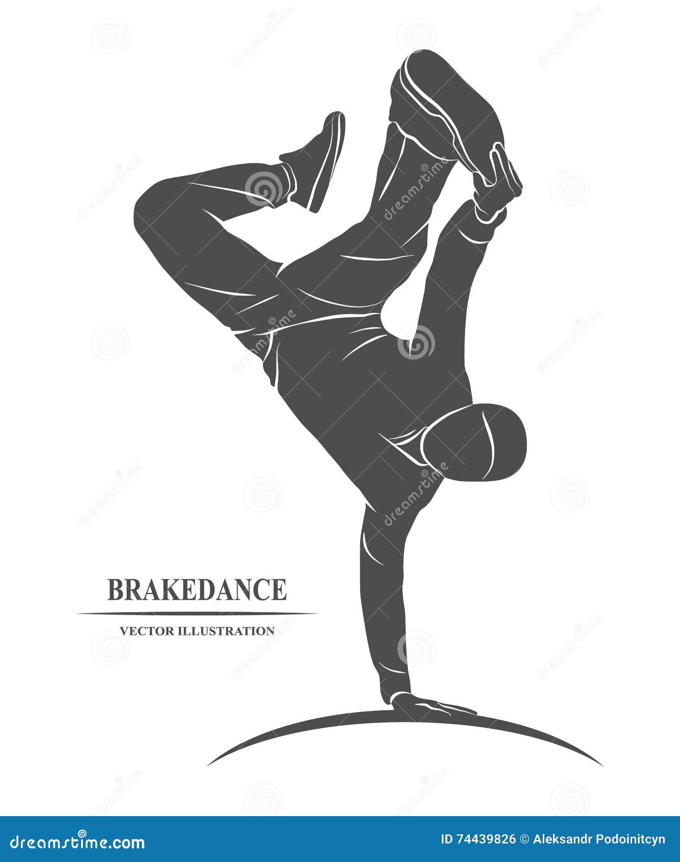 Breakdance silhouette man stock vector. Illustration of hand - 74439826