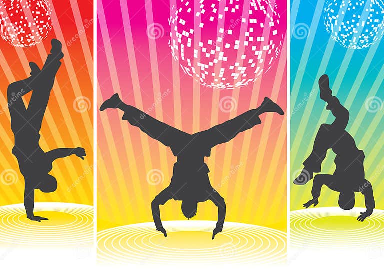 Breakdance Silhouettes stock illustration. Illustration of action - 8193936