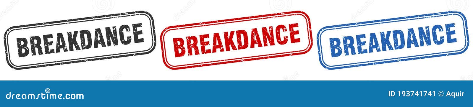 Breakdance Square Isolated Sign Set. Breakdance Stamp Stock Vector ...