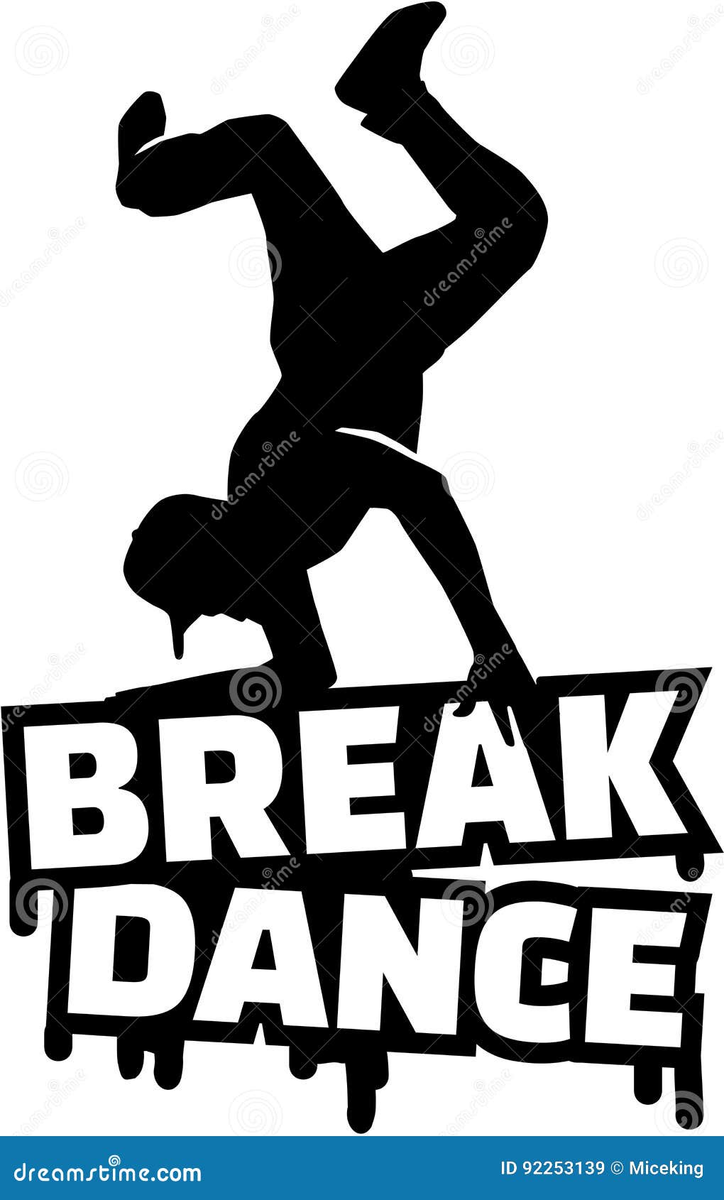 Breakdance Word With Cutout Silhouette Cartoon Vector | CartoonDealer ...