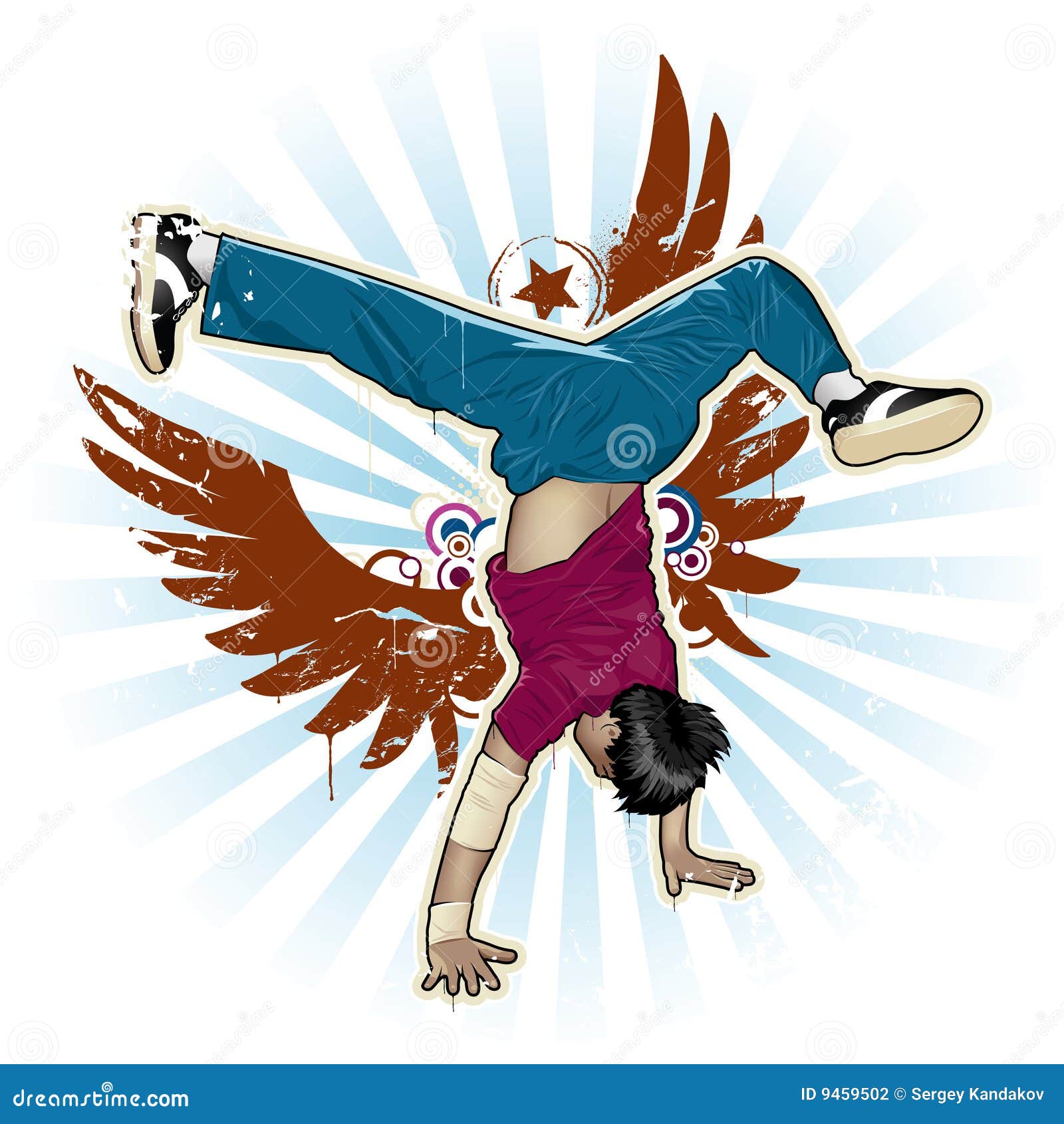 Breakdancer stock vector. Illustration of dancer, handstand - 9459502