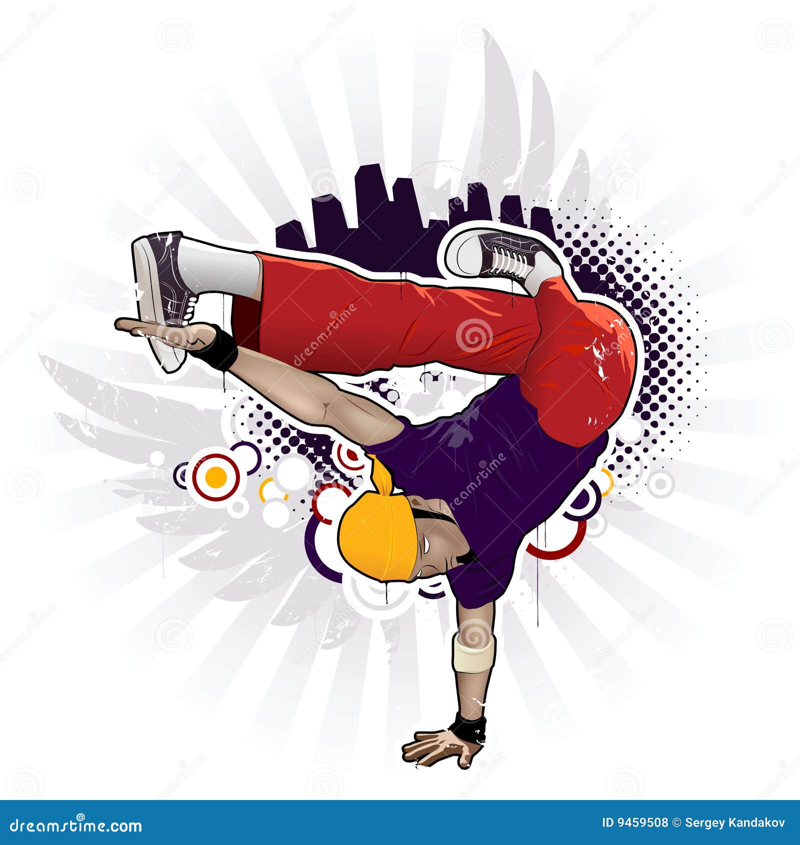 Breakdancer stock vector. Illustration of fitness, motion - 9459508