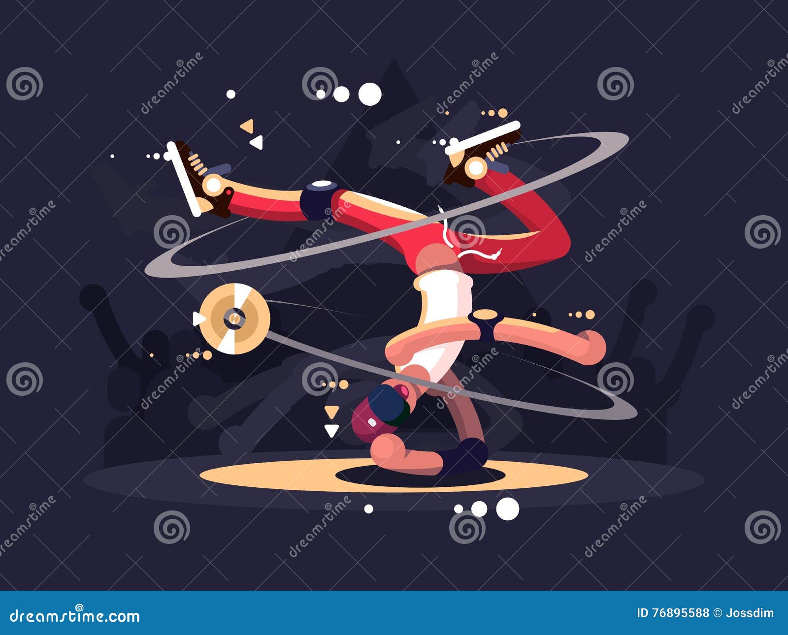 Breakdancer Dancing on Stage Stock Vector - Illustration of body ...