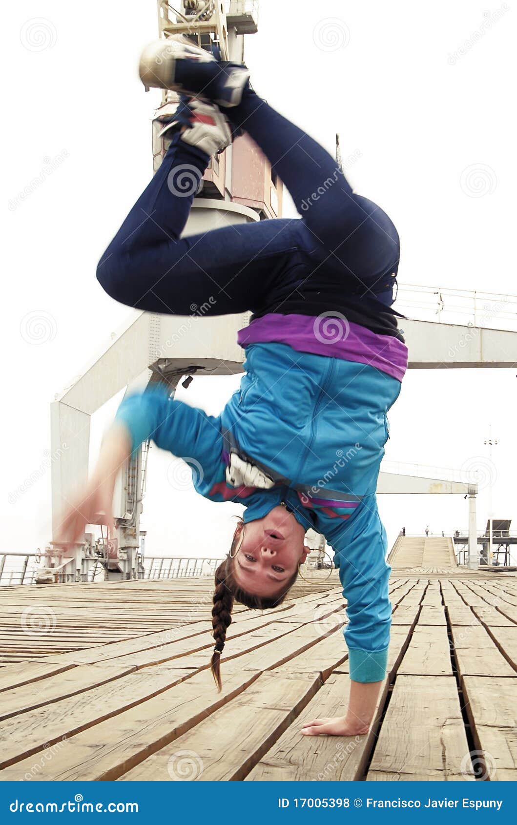Breakdancer Handstand on One Hand Stock Photo - Image of person, woman ...