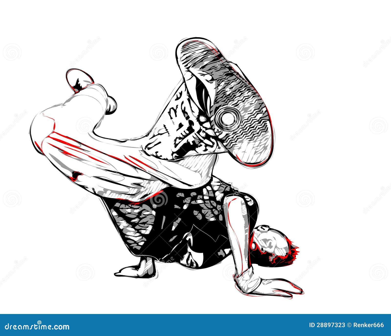 Breakdancer pose stock vector. Illustration of beat, breaker - 28897323