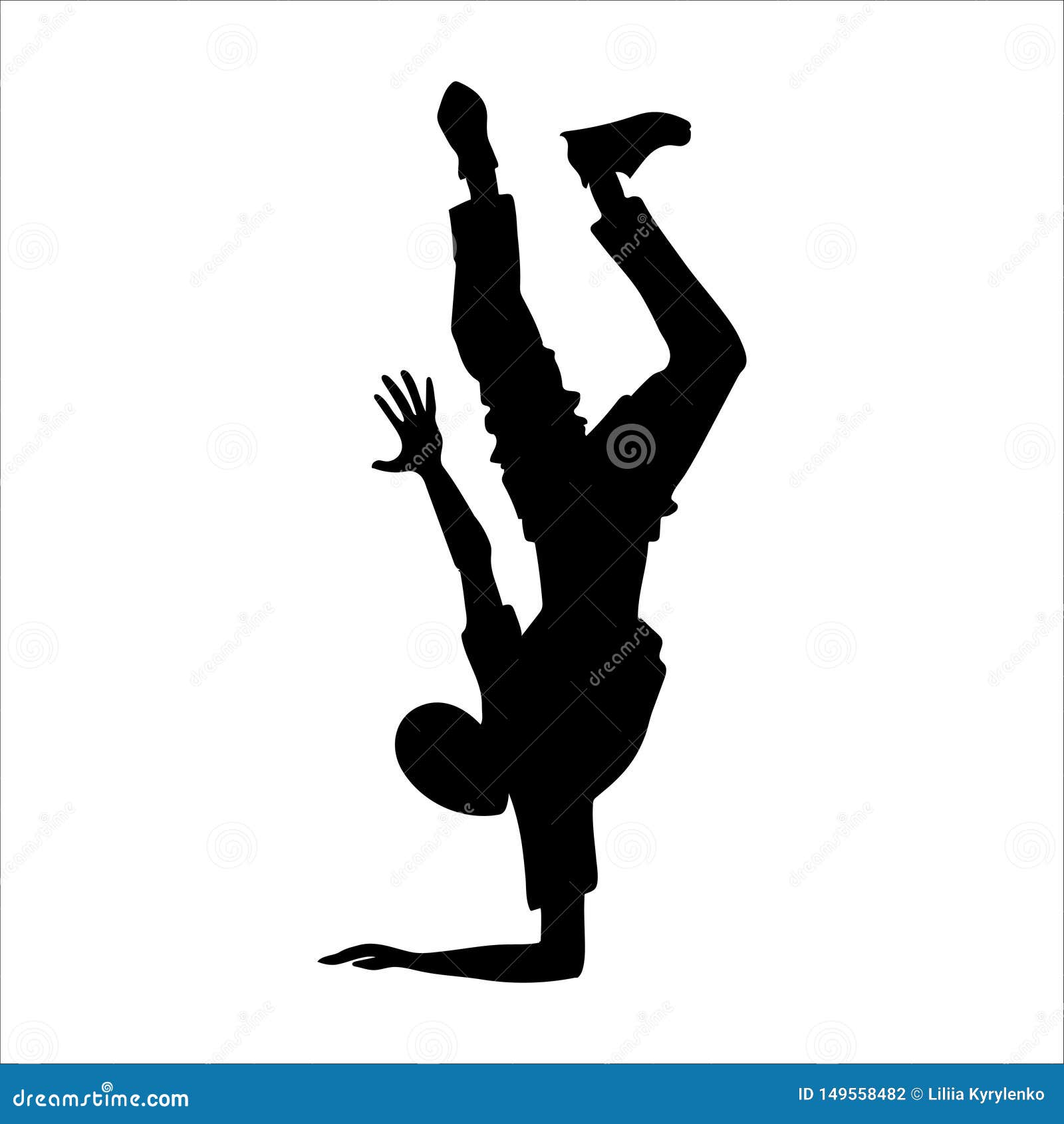 Breakdancer Silhouette Guy. Break Dance Studio or School Stock Vector ...