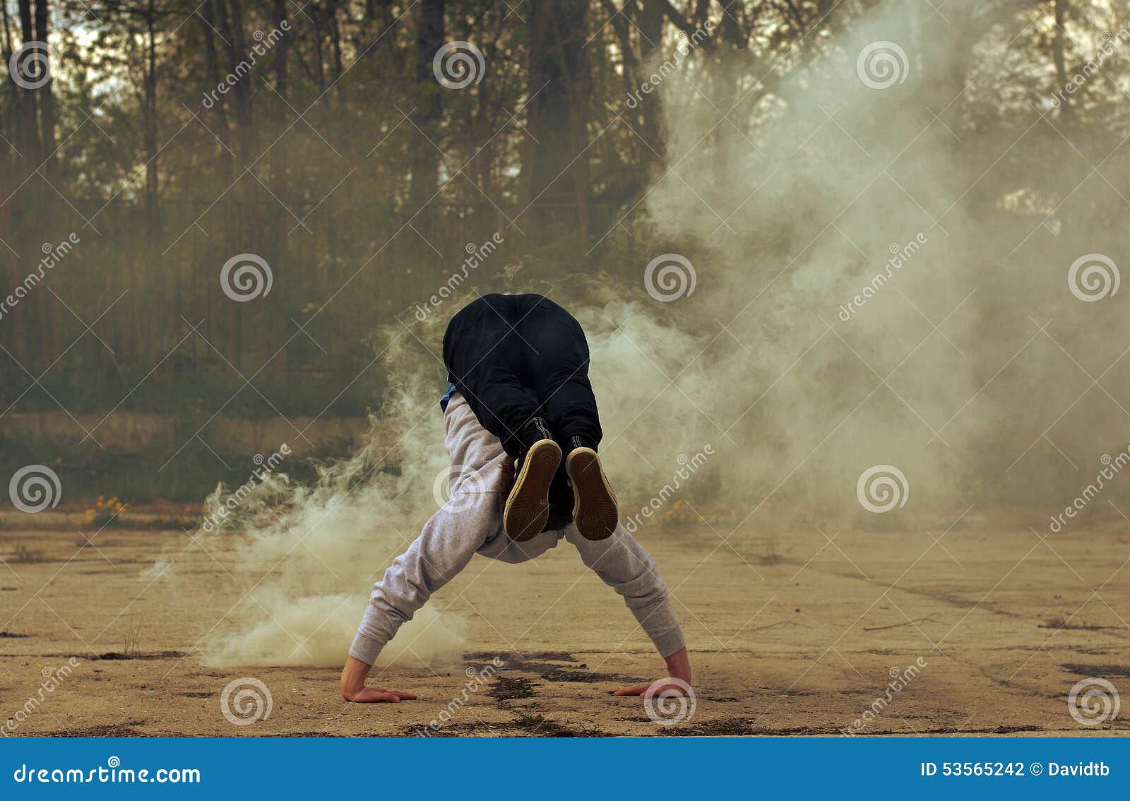 Breakdancer in Smoke on the Street Stock Photo - Image of cool, pain ...