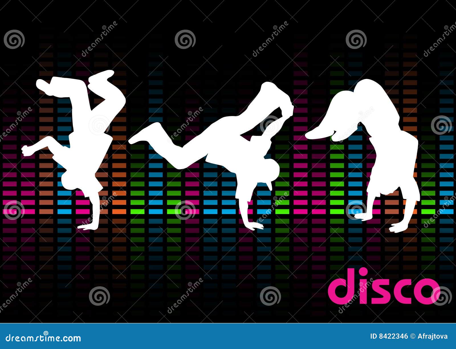 Breakdancers stock vector. Illustration of 1980, discoball - 8422346