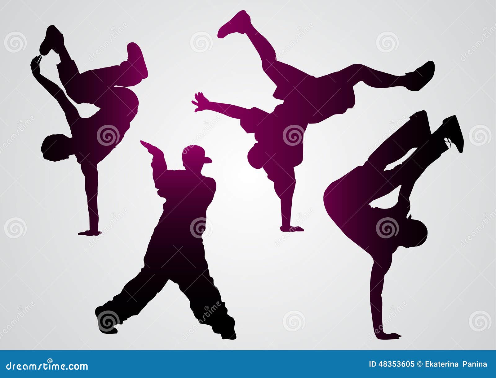 Breakdancers Black Silhouettes Stock Vector - Illustration of bending ...