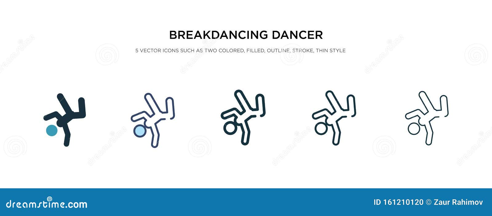 Breakdancing Dancer Icon in Different Style Vector Illustration. Two ...