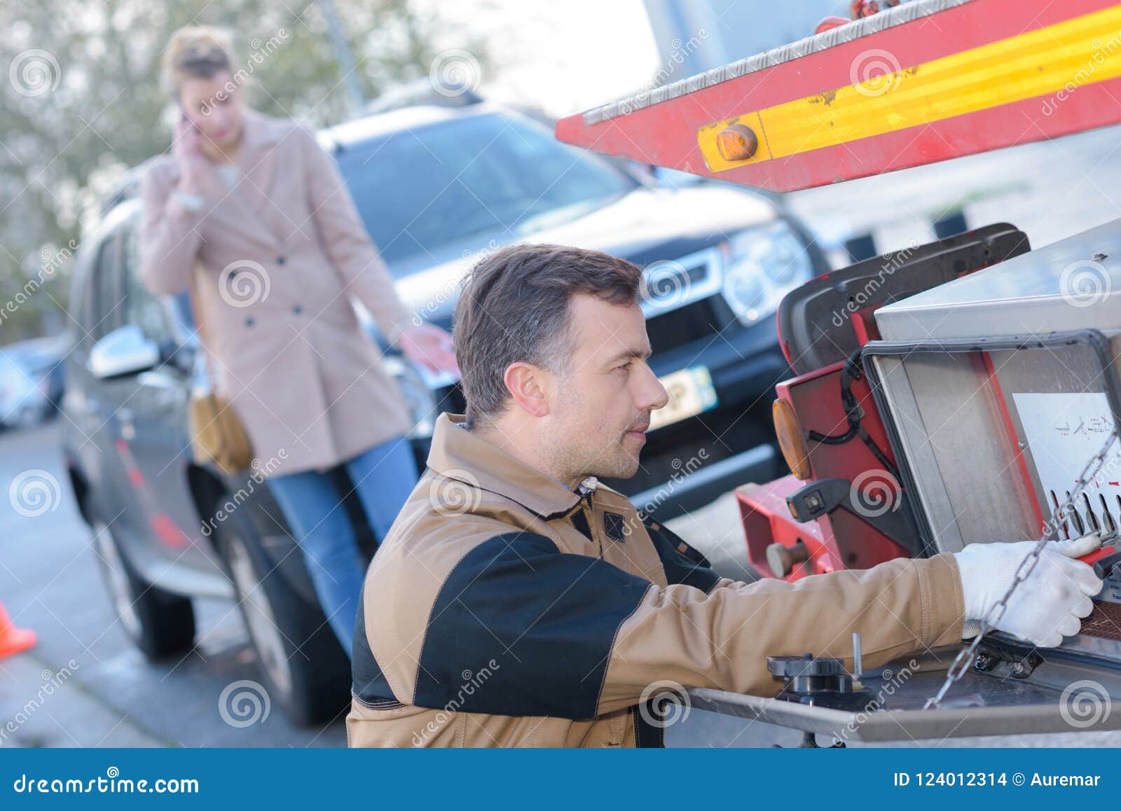 Breakdown man at work stock photo. Image of business - 124012314