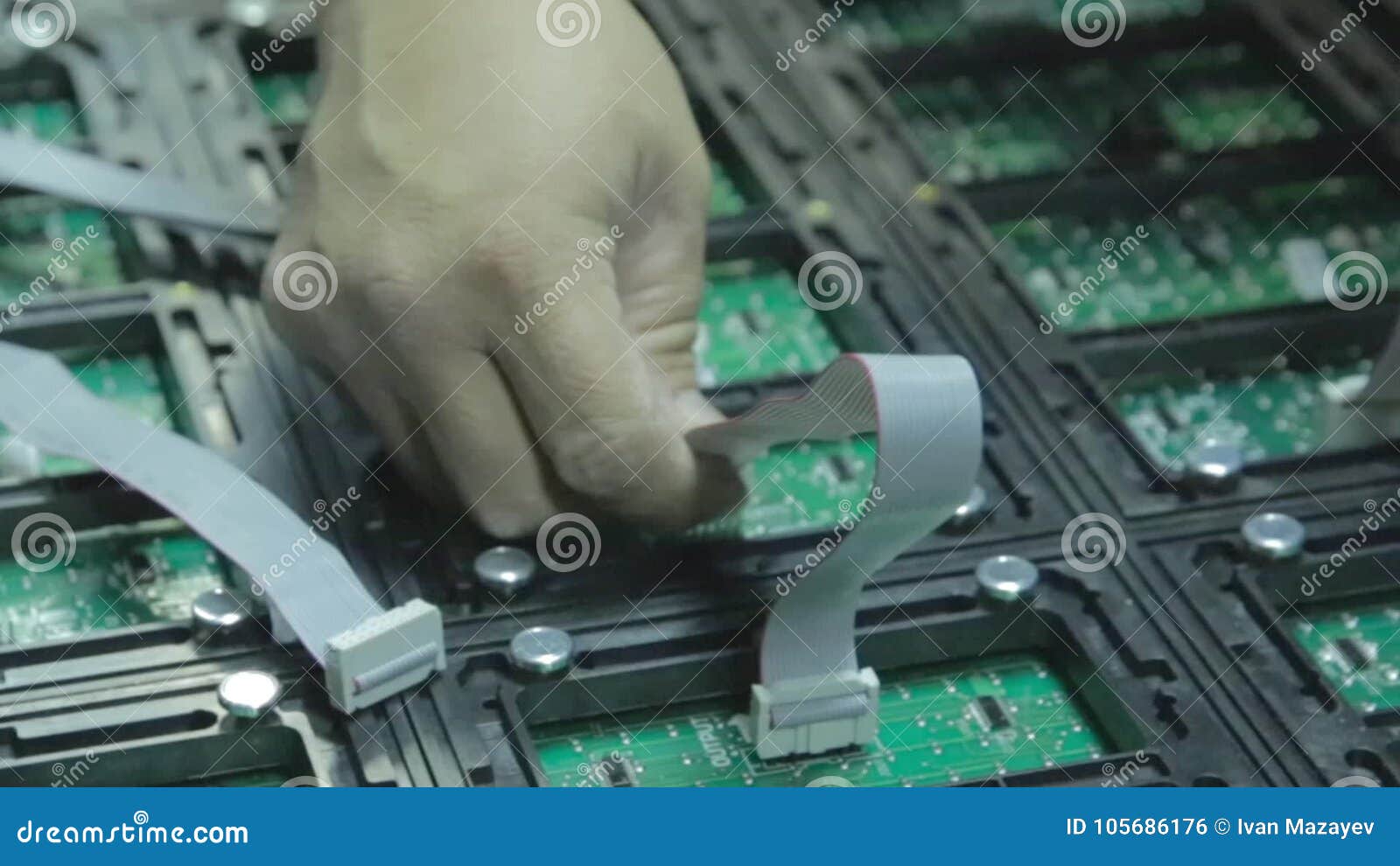 Led Screen. Breakdown Microcircuits Led Screen in Workshop Stock ...