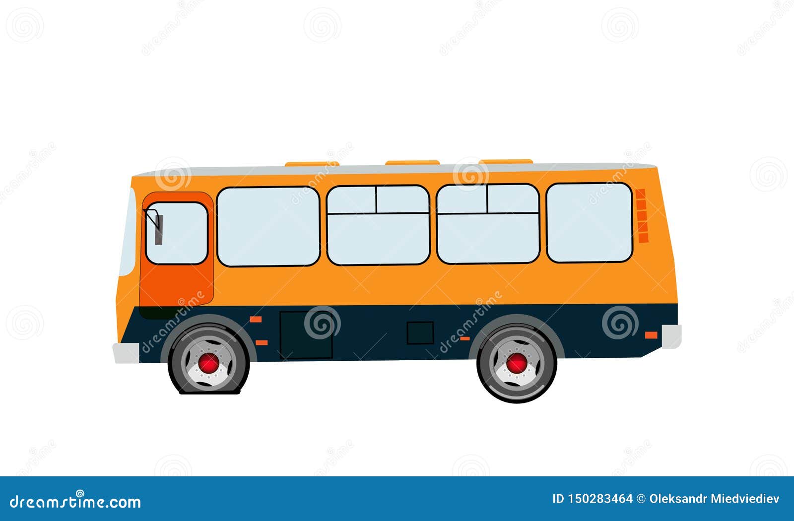 Breakdown. Punched Wheel. Bus Side View on an Isolated Background ...