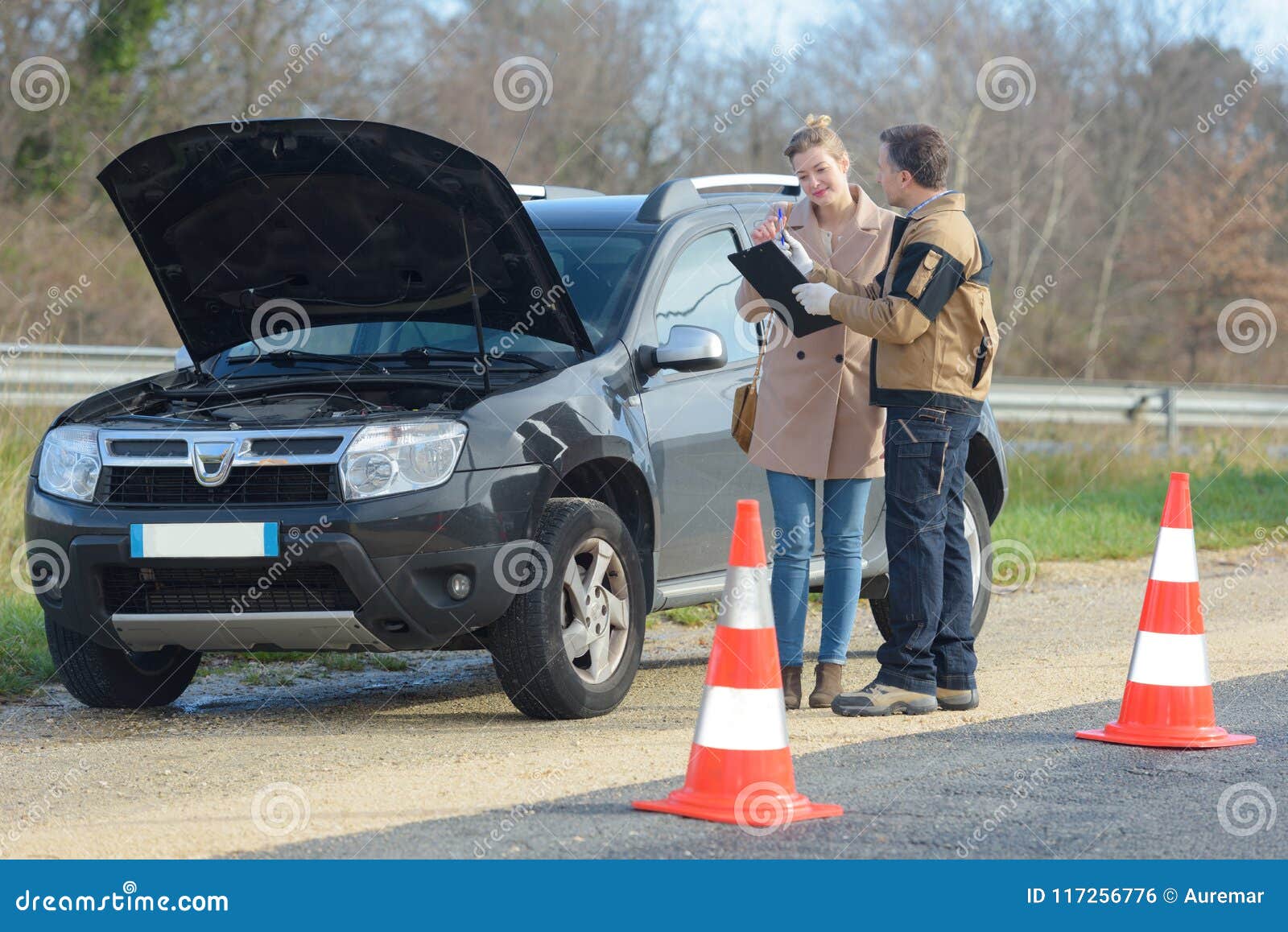 Breakdown on the road stock photo. Image of late, defect - 117256776