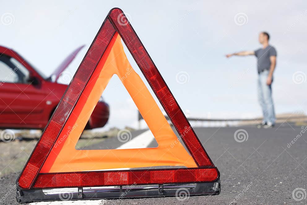 Breakdown triangle stock image. Image of traffic, engine - 13624161
