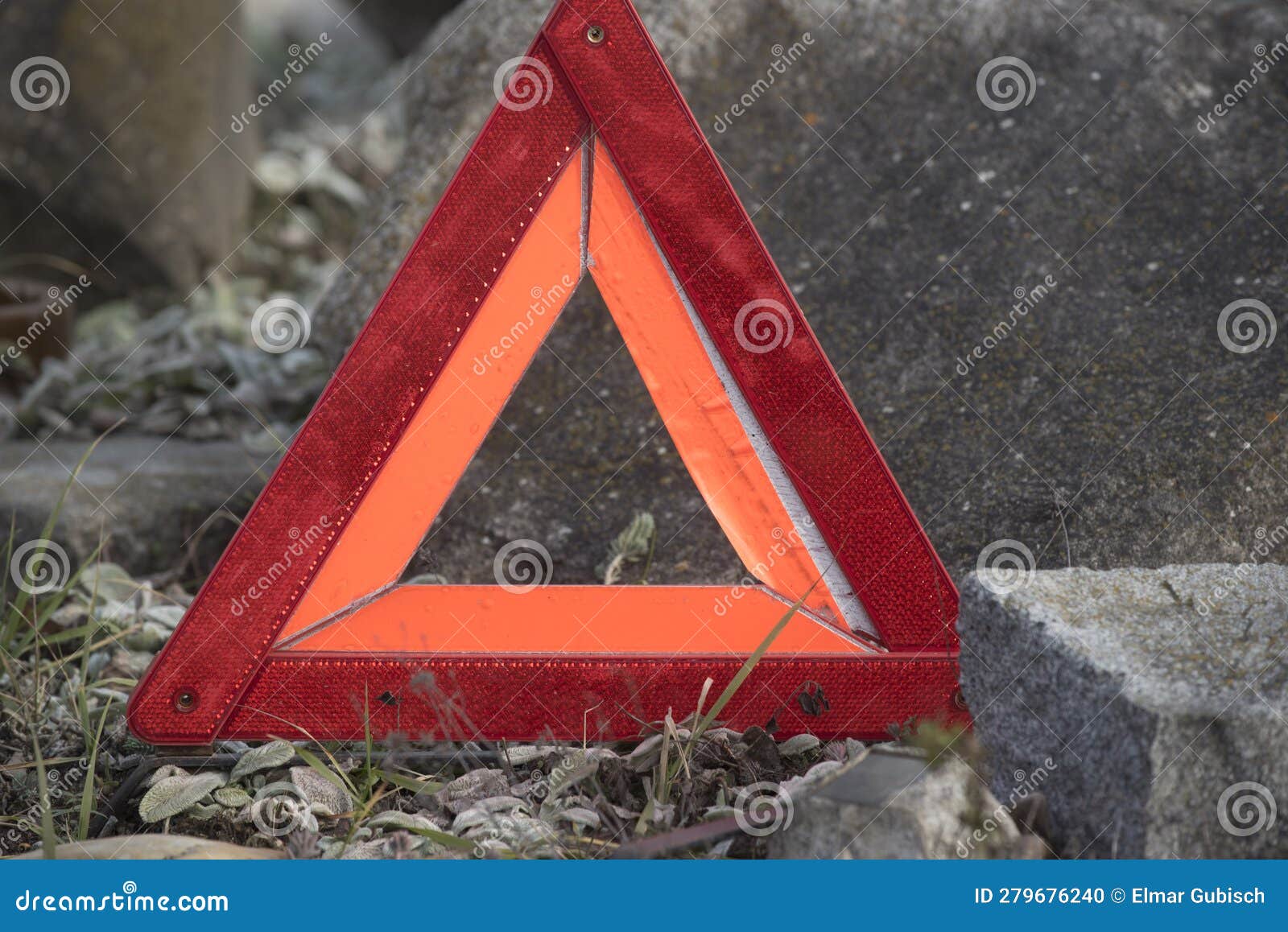 Breakdown Triangle or Warning Triangle Stock Photo - Image of ...