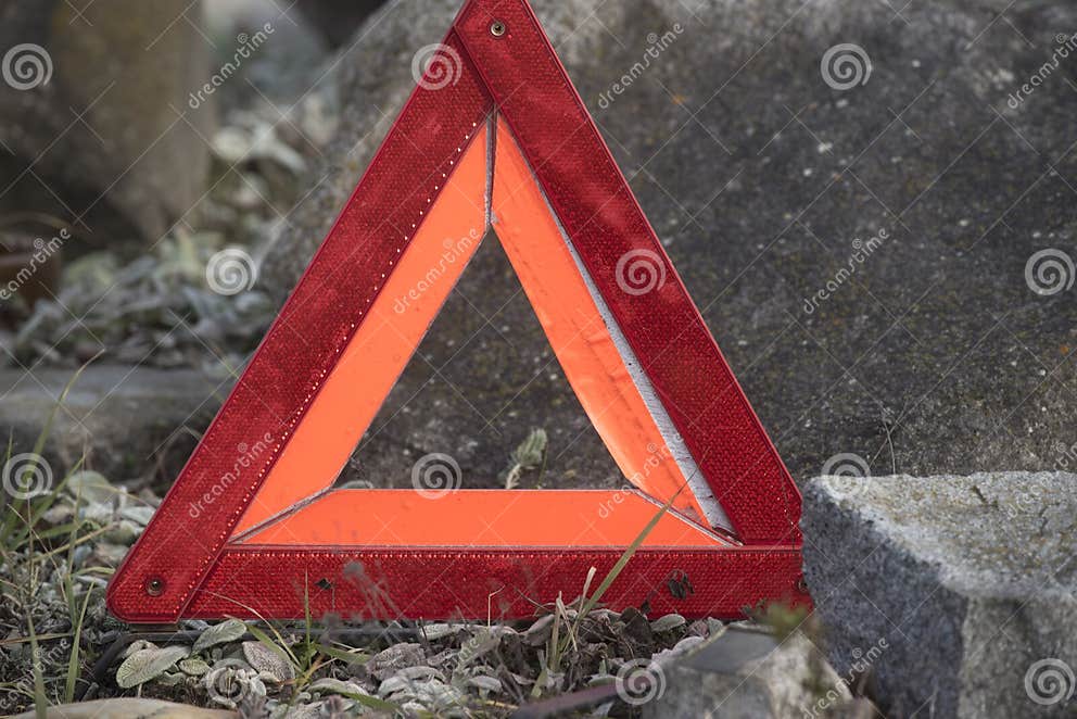 Breakdown Triangle or Warning Triangle Stock Photo - Image of ...