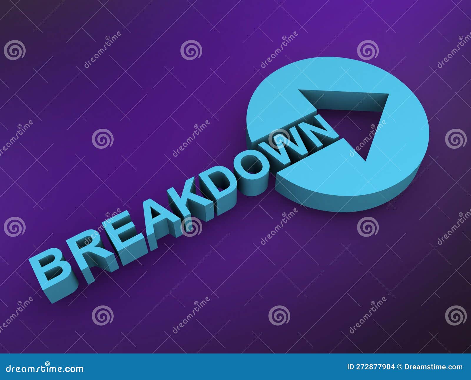 Breakdown word on purple stock illustration. Illustration of alphabet ...