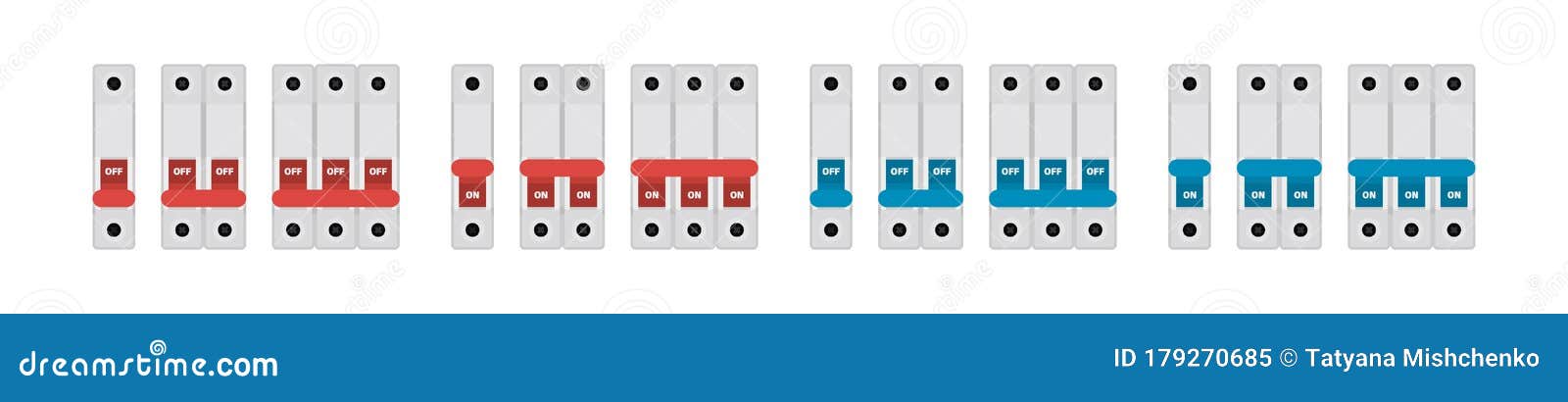 Breakers Switch Vector Flat, Fuse Vector, Electric Box, Circuit ...