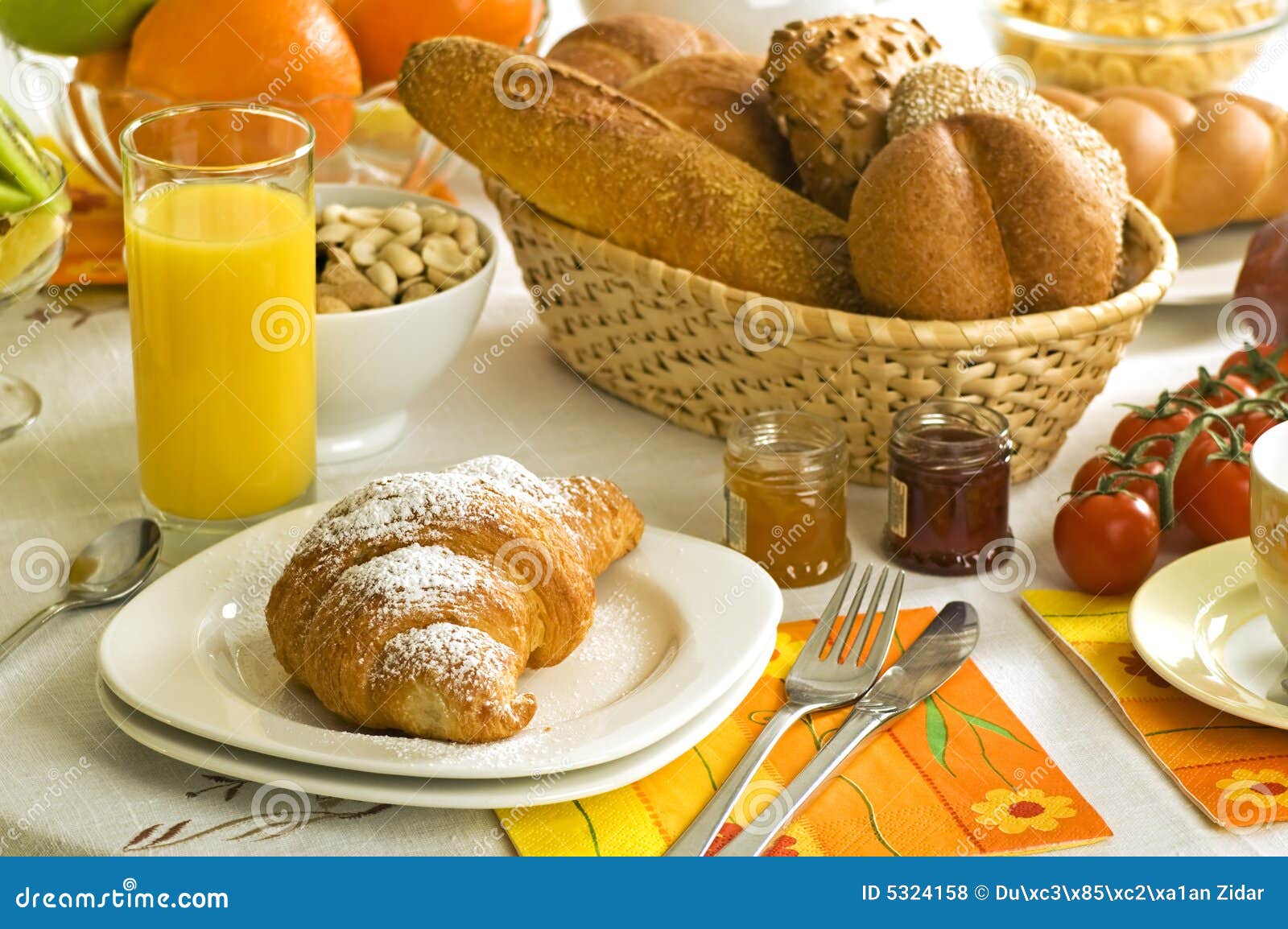 Breakfast stock photo. Image of orange, plate, indoor - 5324158