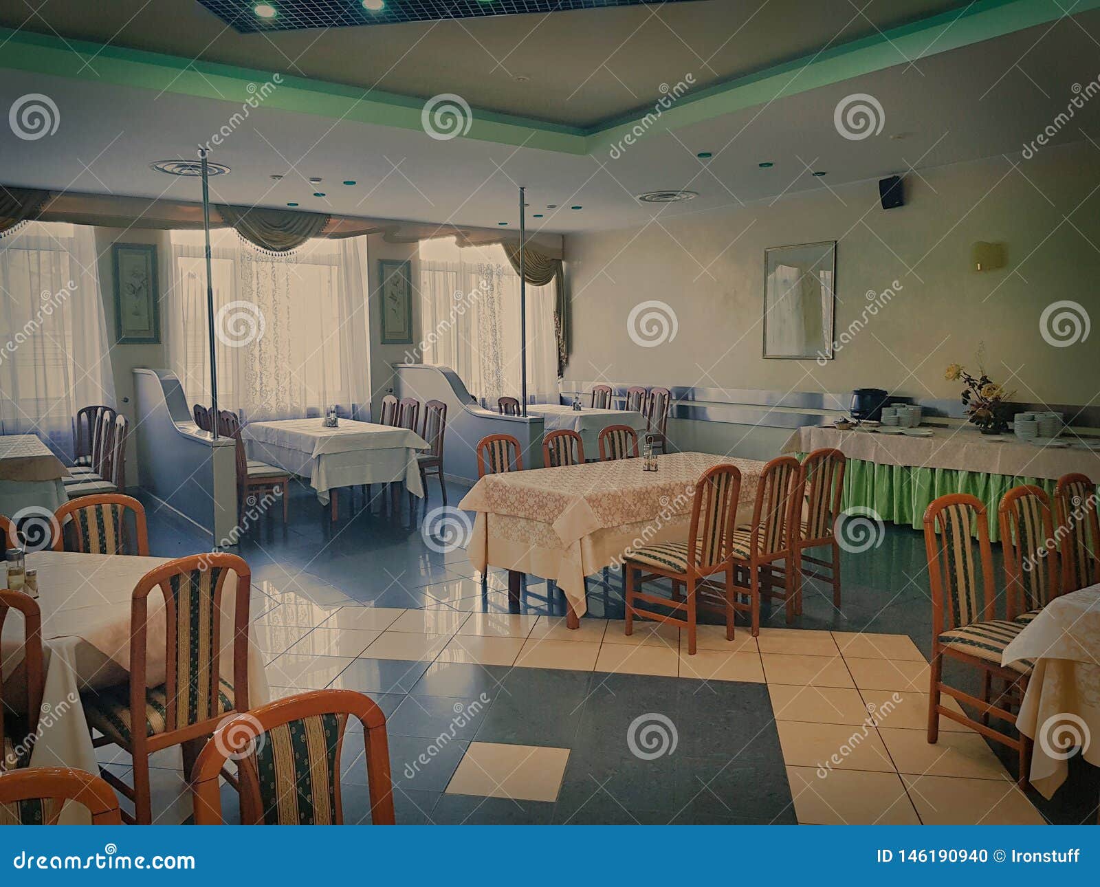 Breakfast Area in the Hotel Stock Photo - Image of background, motel ...