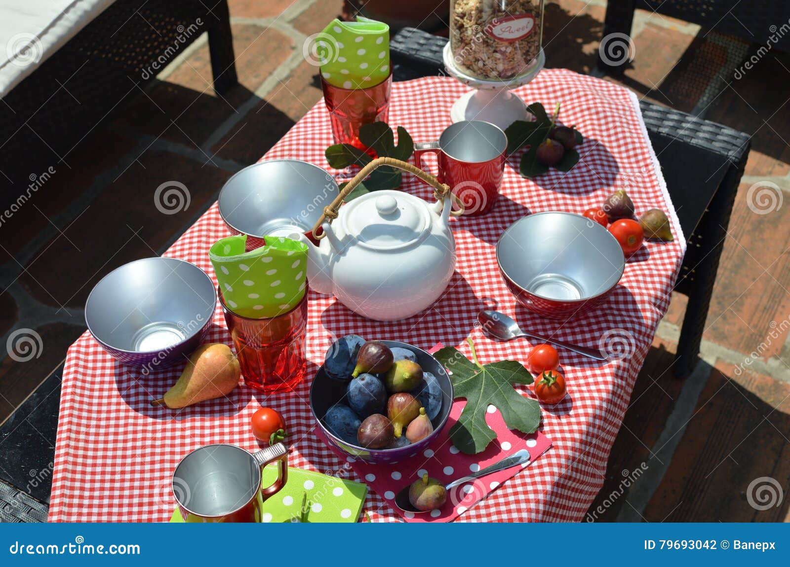 Breakfast in a Backyard stock photo. Image of house, outdoor - 79693042