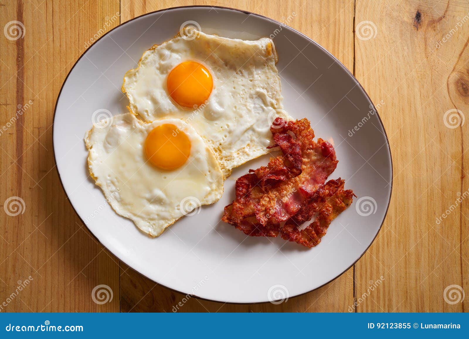 Breakfast Bacon and Eggs Over Easy Stock Image - Image of ingredient ...