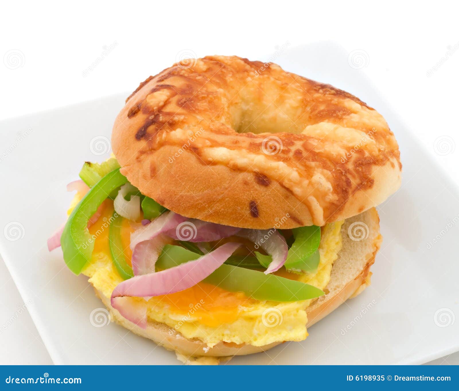 Breakfast Bagel stock image. Image of carbohydrates, snack - 6198935