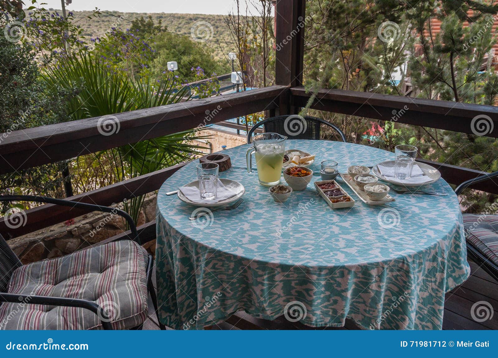 Breakfast on the Balcony with Scenic View Stock Photo - Image of ...