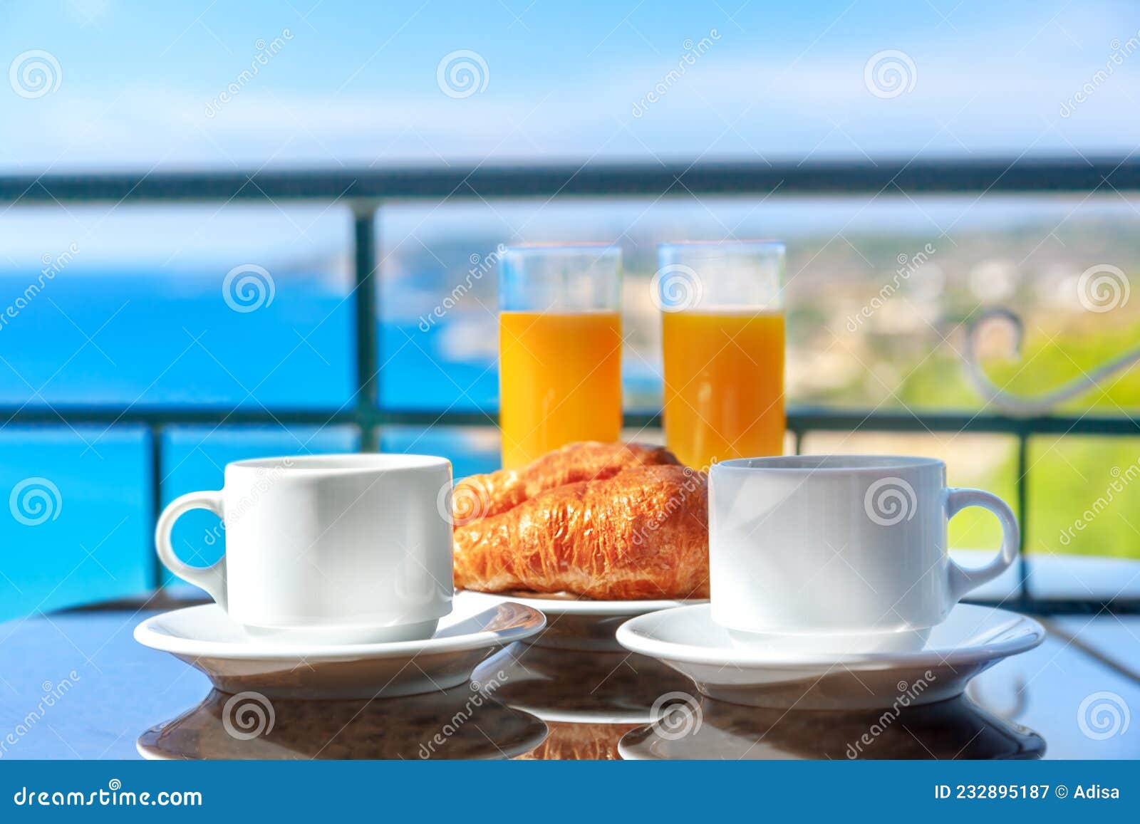 Breakfast on the balcony stock image. Image of europe - 232895187