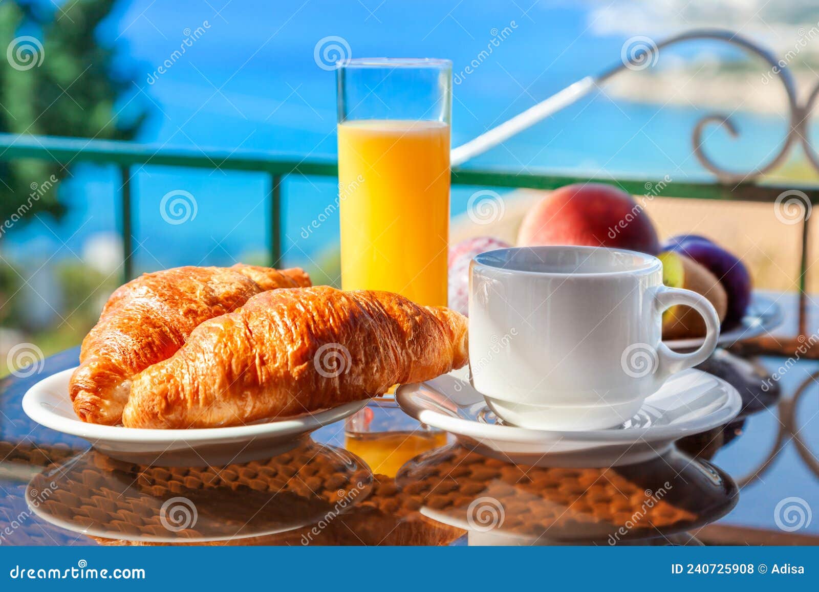 Breakfast on the balcony stock photo. Image of nature - 240725908