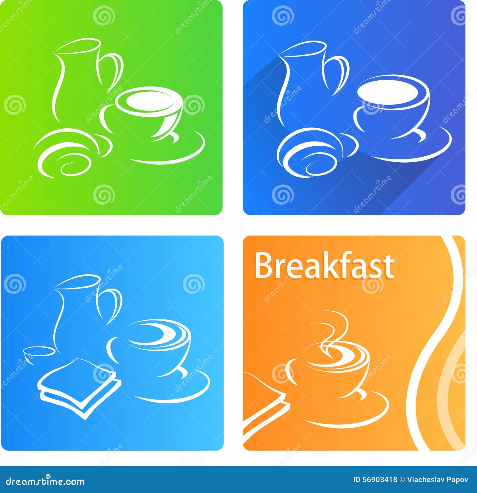 Breakfast banner stock vector. Illustration of coffee - 56903418