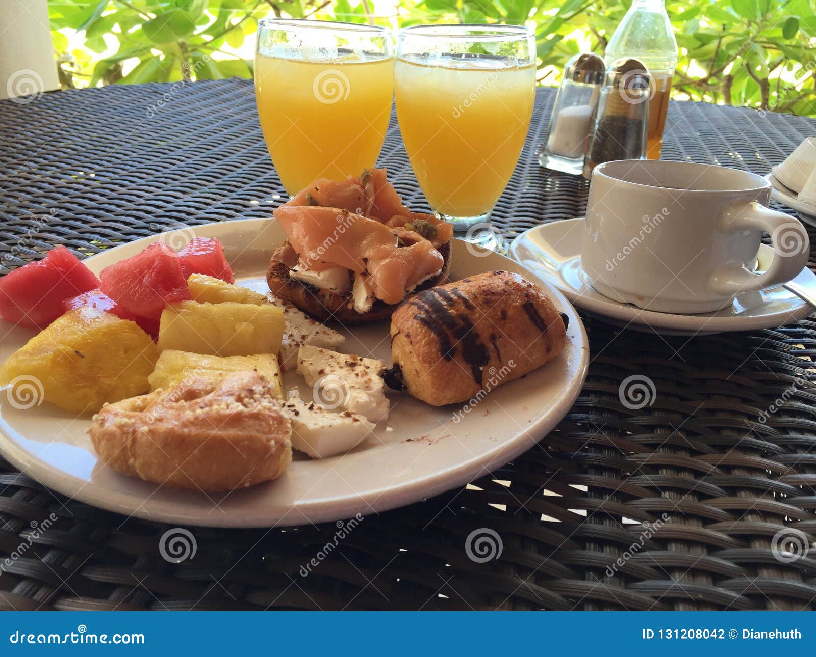 Breakfast on the beach stock photo. Image of overlooking - 131208042