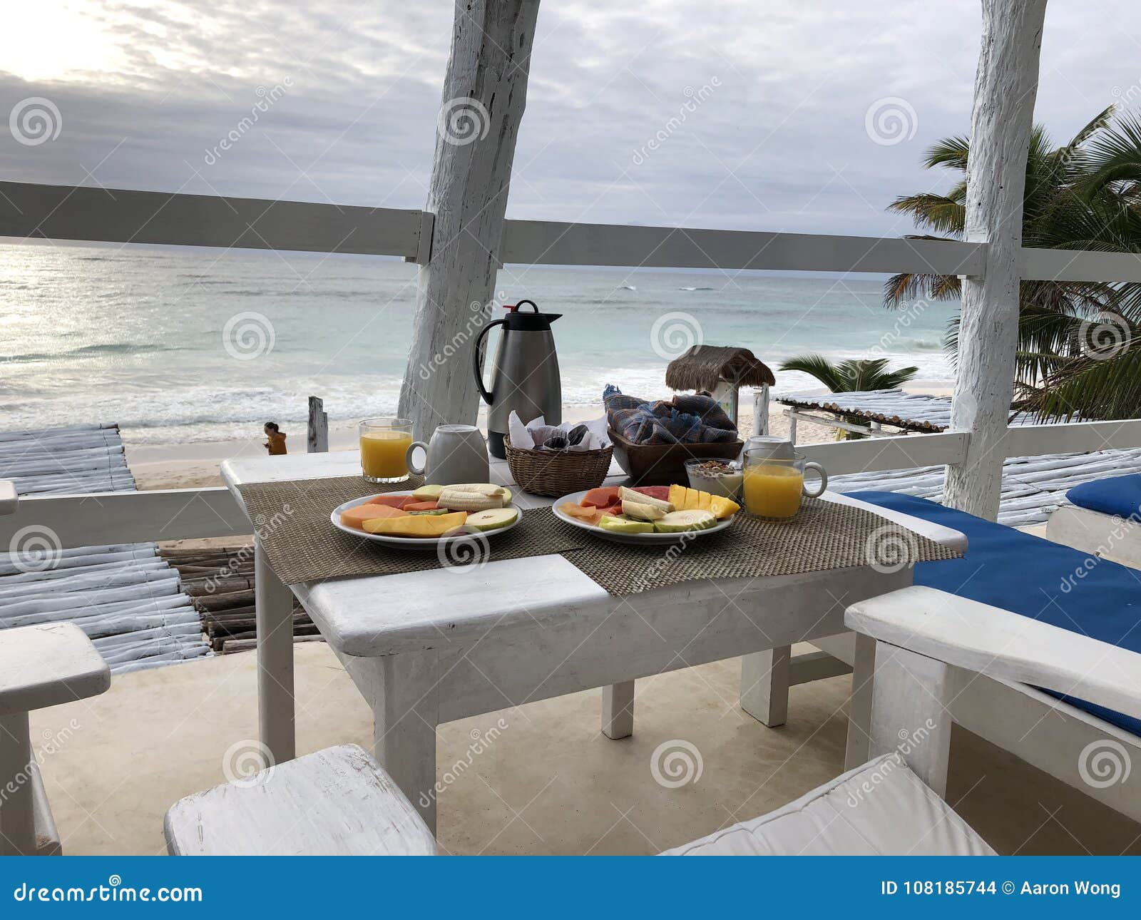 Breakfast on the Beach in Mexico Stock Photo - Image of sunrise ...