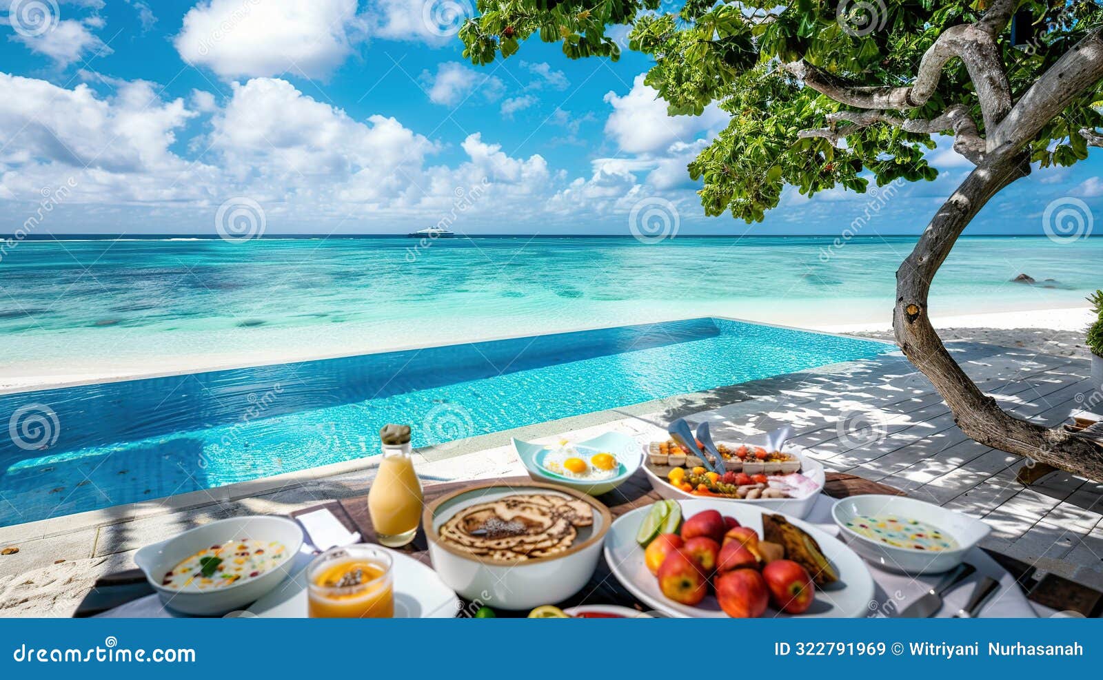 Breakfast on the Beach by the Pool with a Look Over the Ocean ...