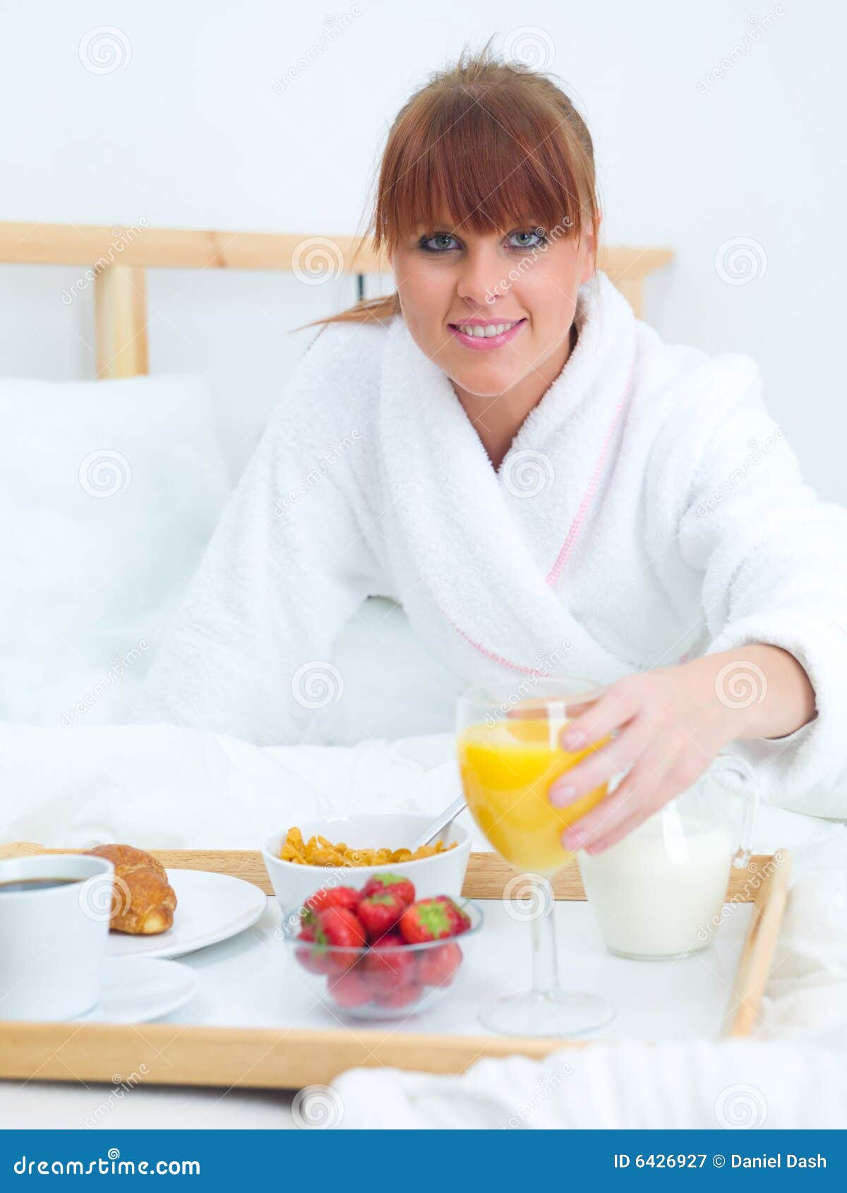Breakfast in bed stock image. Image of cook, female, happiness - 6426927