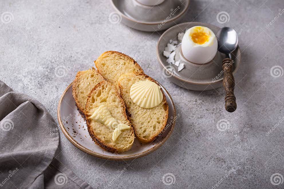 Breakfast with Boiled Eggs, Bread and Butter Stock Photo - Image of shabbat, challa: 324473960
