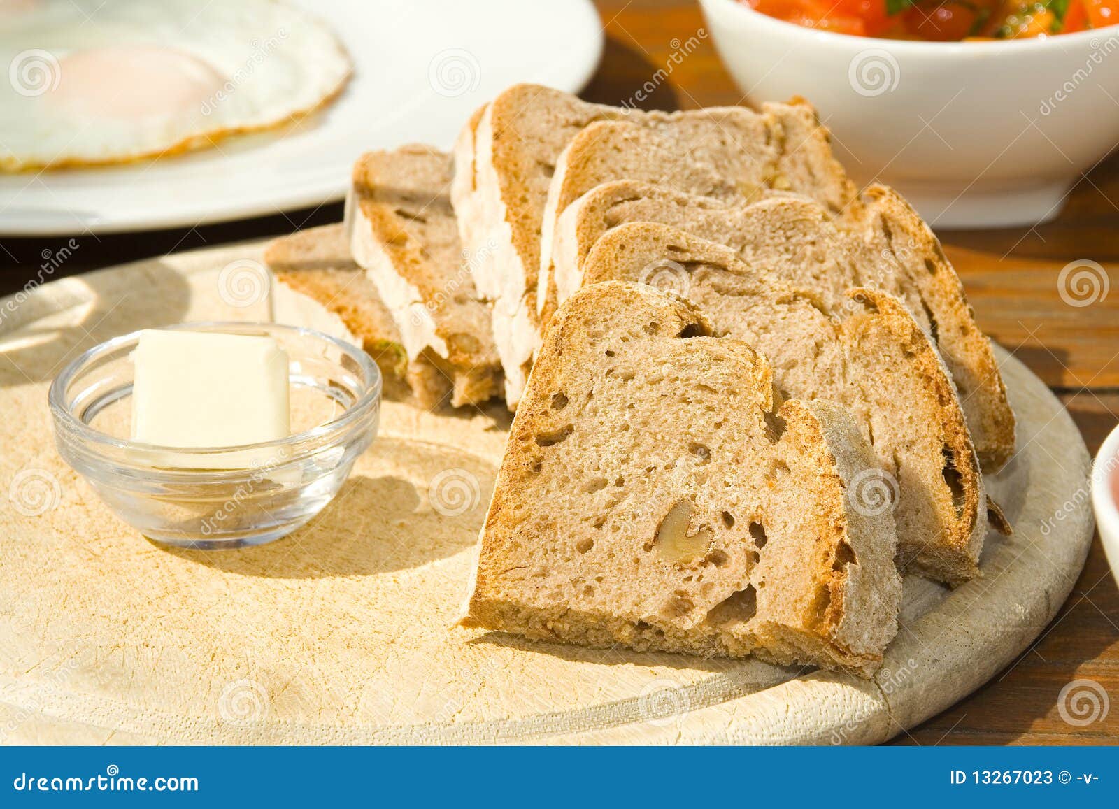 Breakfast with bread stock image. Image of objects, indoors - 13267023
