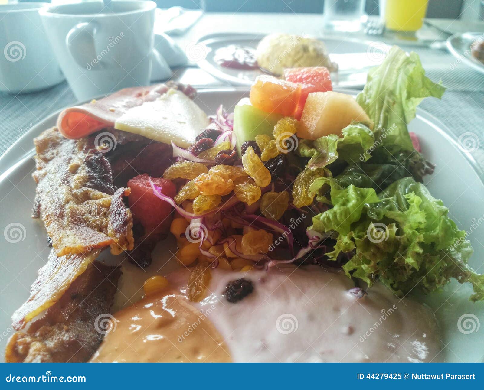 Breakfast bread bacon food stock image. Image of buffet - 44279425