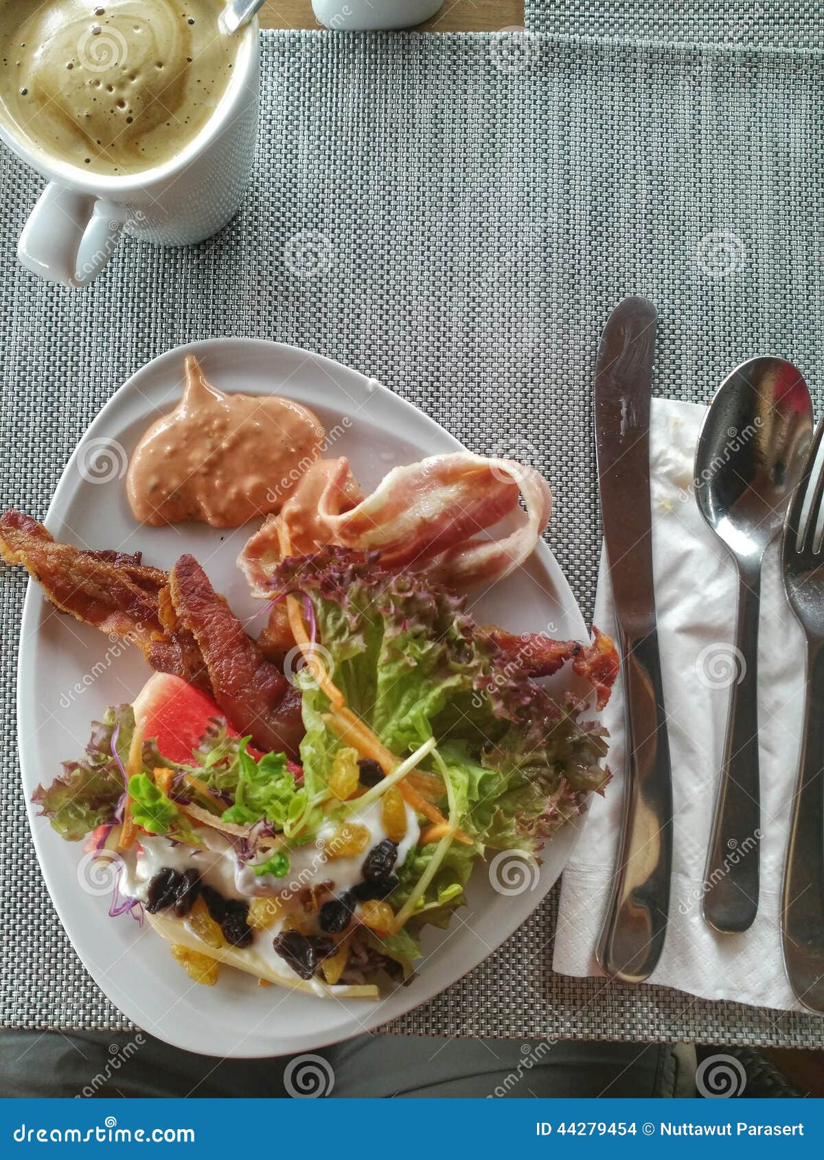 Breakfast bread bacon food stock photo. Image of dipping - 44279454