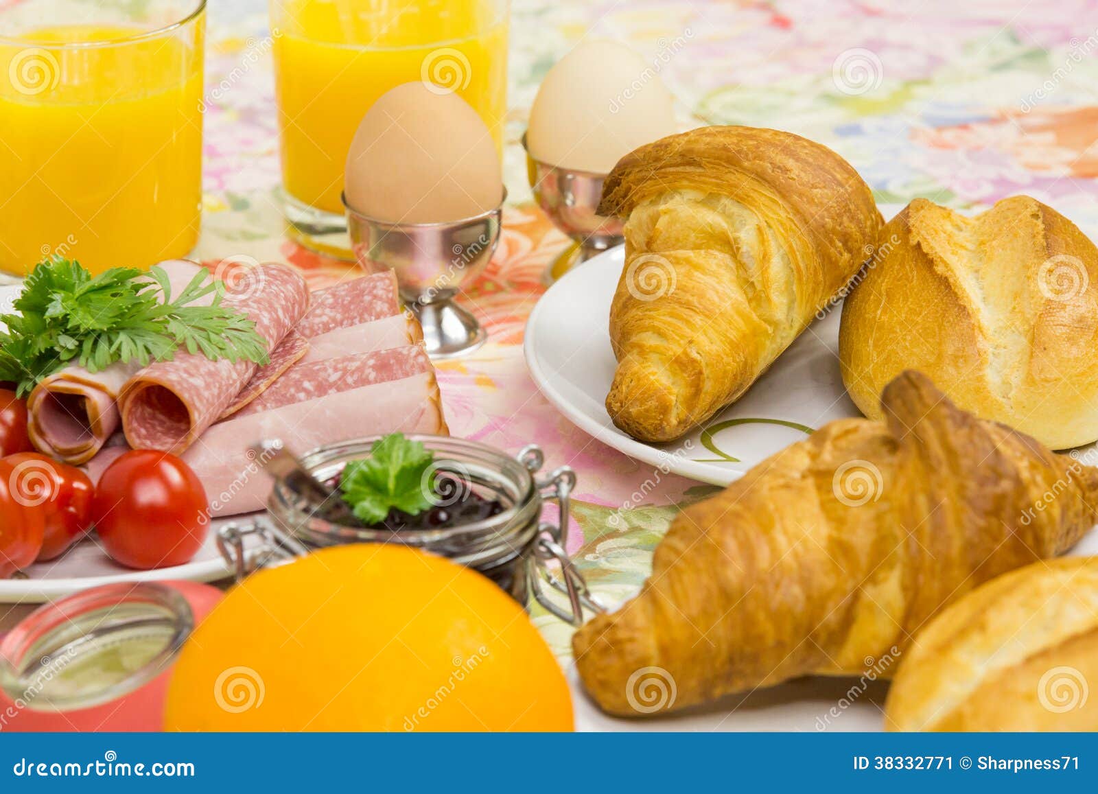 Breakfast Bread Egg Cold Cuts Stock Image - Image of orange, clipping ...