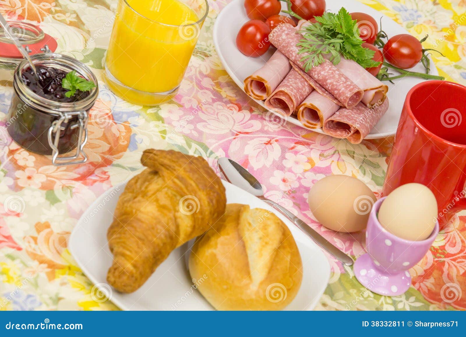 Breakfast Bread Egg Cold Cuts 11 Stock Image - Image of close, white ...