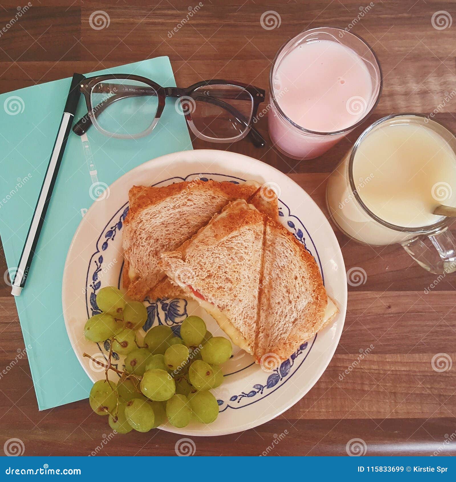 Breakfast stock image. Image of journal, morning, fruit - 115833699