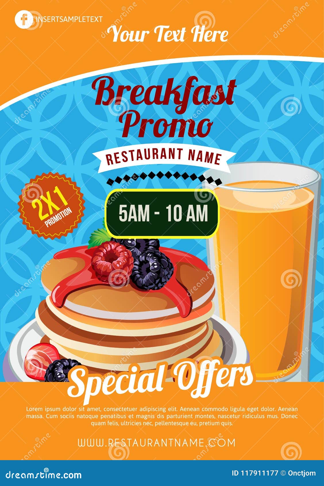Breakfast Brochure Template Pancake Stock Vector - Illustration of ...
