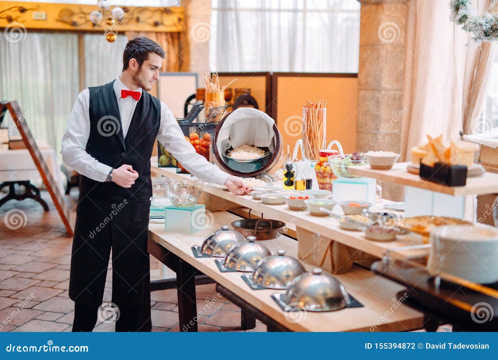 Breakfast Buffet at the Hotel or Restaurant. Stock Photo - Image of ...