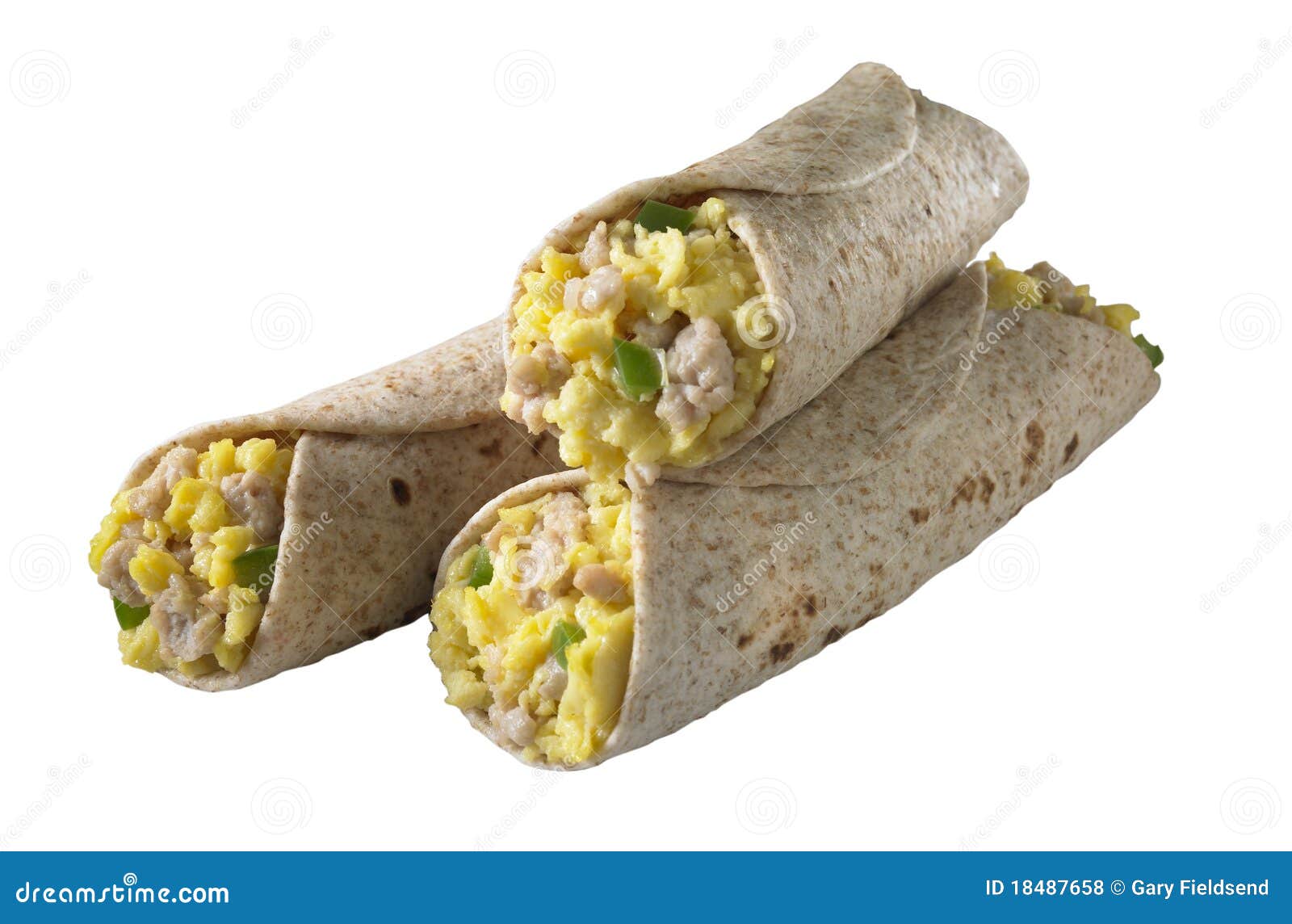 Breakfast Burito - Isolated W/clipping Path Stock Photo - Image of roll ...