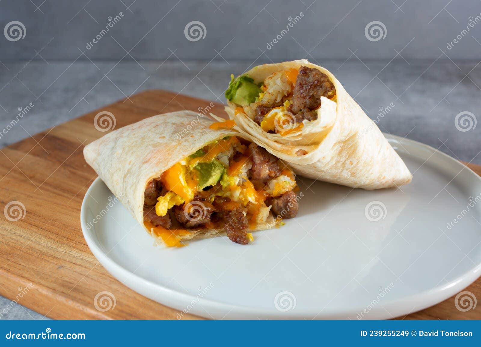 Breakfast burrito plate stock image. Image of potato - 239255249
