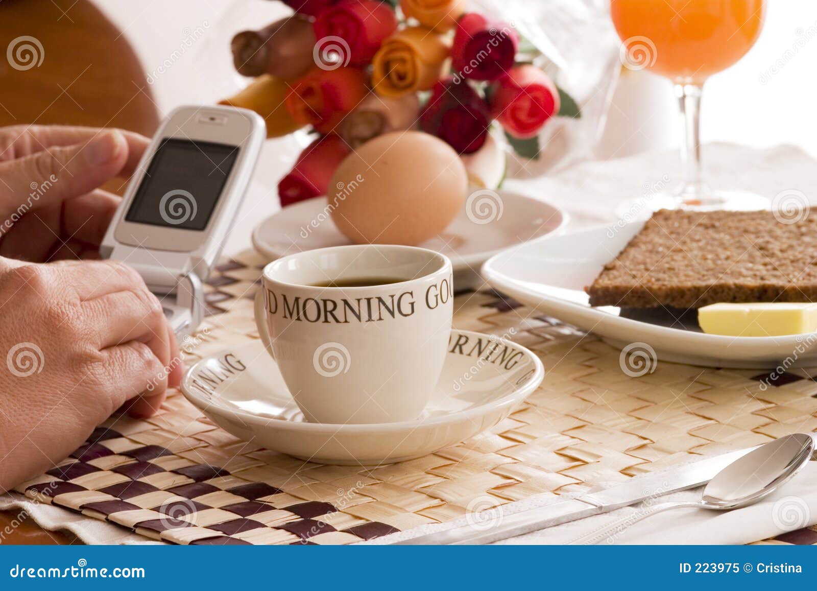 Breakfast business stock image. Image of awake, message - 223975